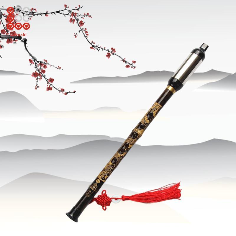 [Lovoski] Vertical Black Bamboo Bawu Flute Professional Ethnic ...