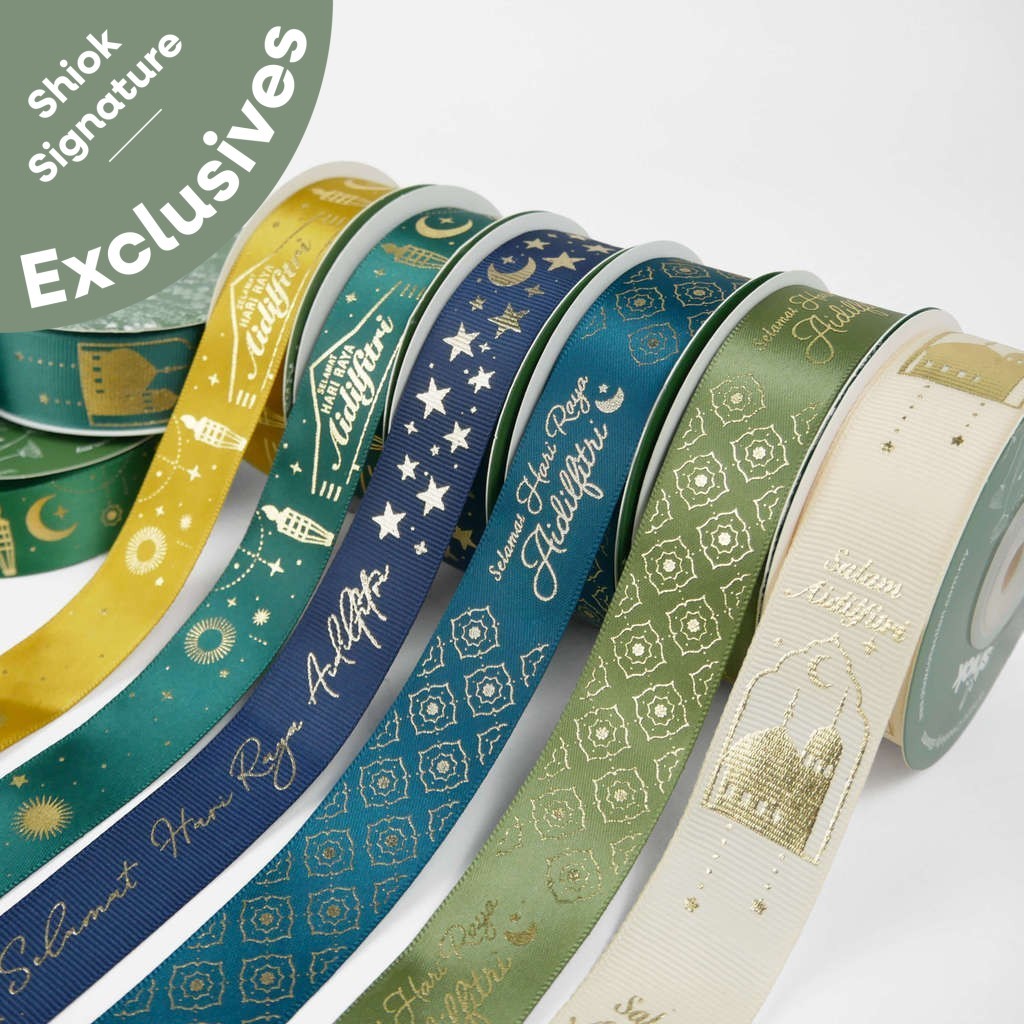 SHIOK Gold Stamp Ribbon Selamat Hari Raya Aidilfitri | Reben Cop Emas ...