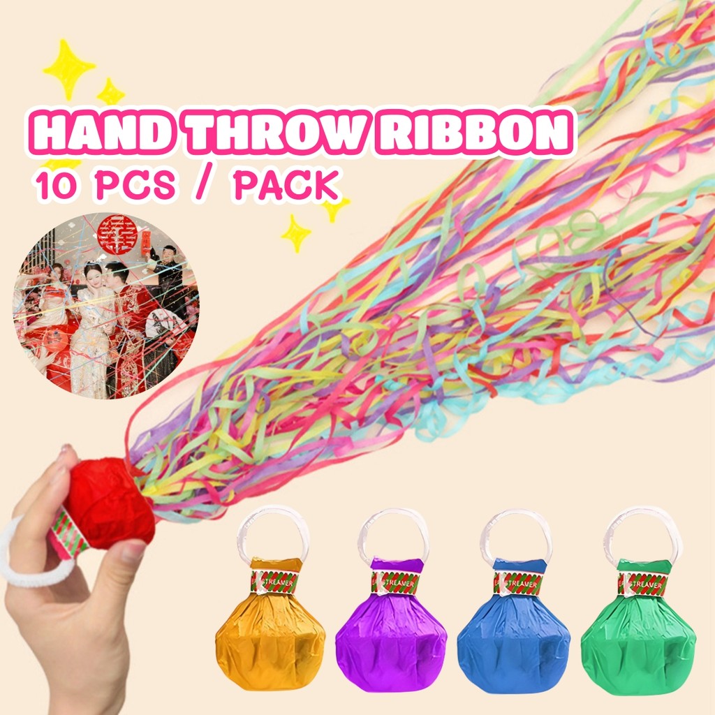 Hand Throw Ribbon Colorful Color Strip Pop Wedding Birthday Party ...