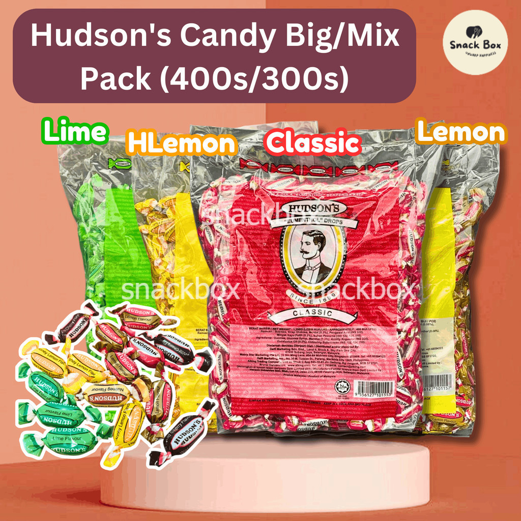 [HALAL] Hudson’s Hard Candy Classic / Lime / Lemon / Honey Lemon BIG ...
