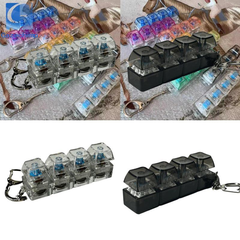 [Gazechimp] 4 Key Keyboard Fidget Clicker Toy Keychain Portable Sturdy ...