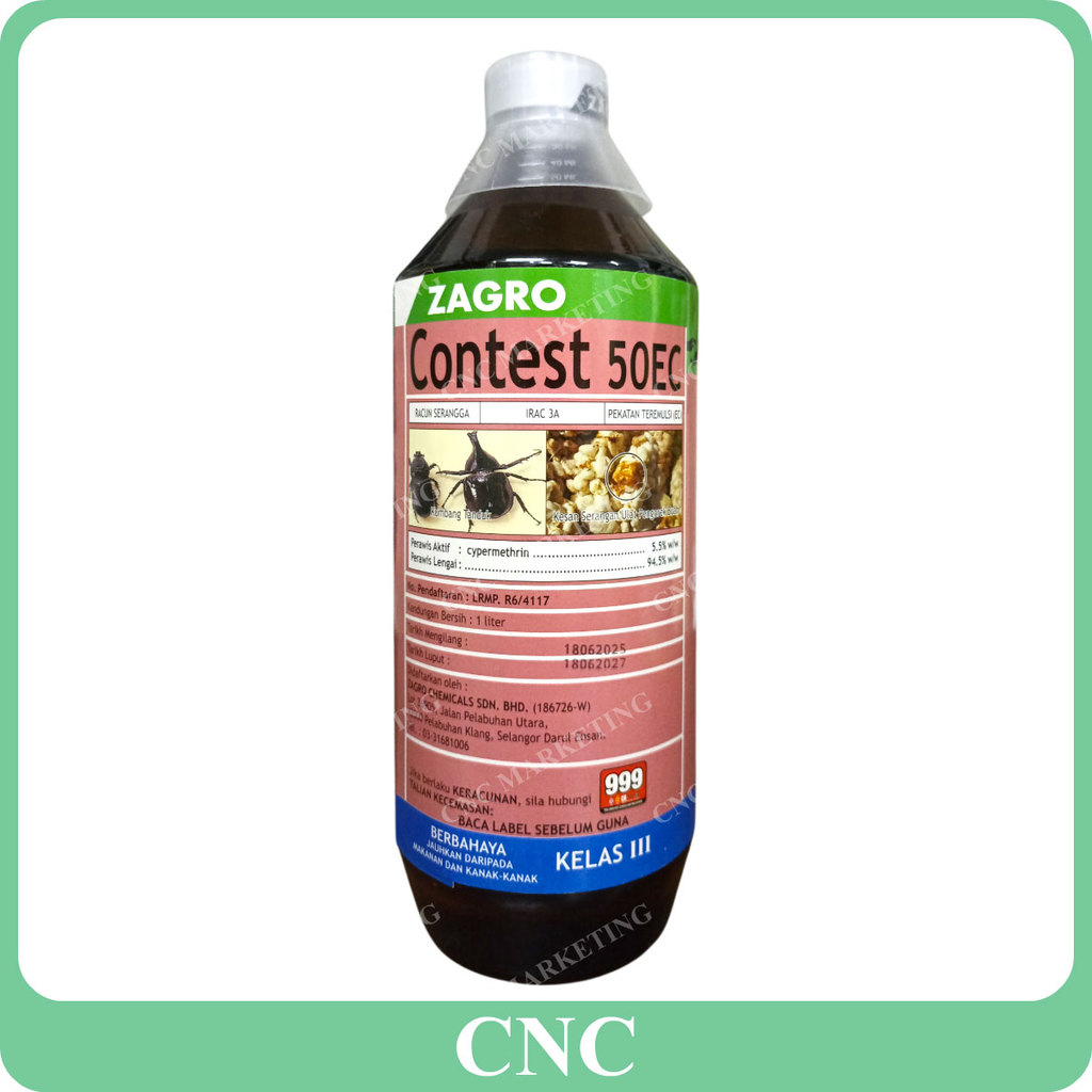 Zagro Contest 50EC 1L Cypermethrin 5.5% Insecticide Ulat Pengorek Buah ...