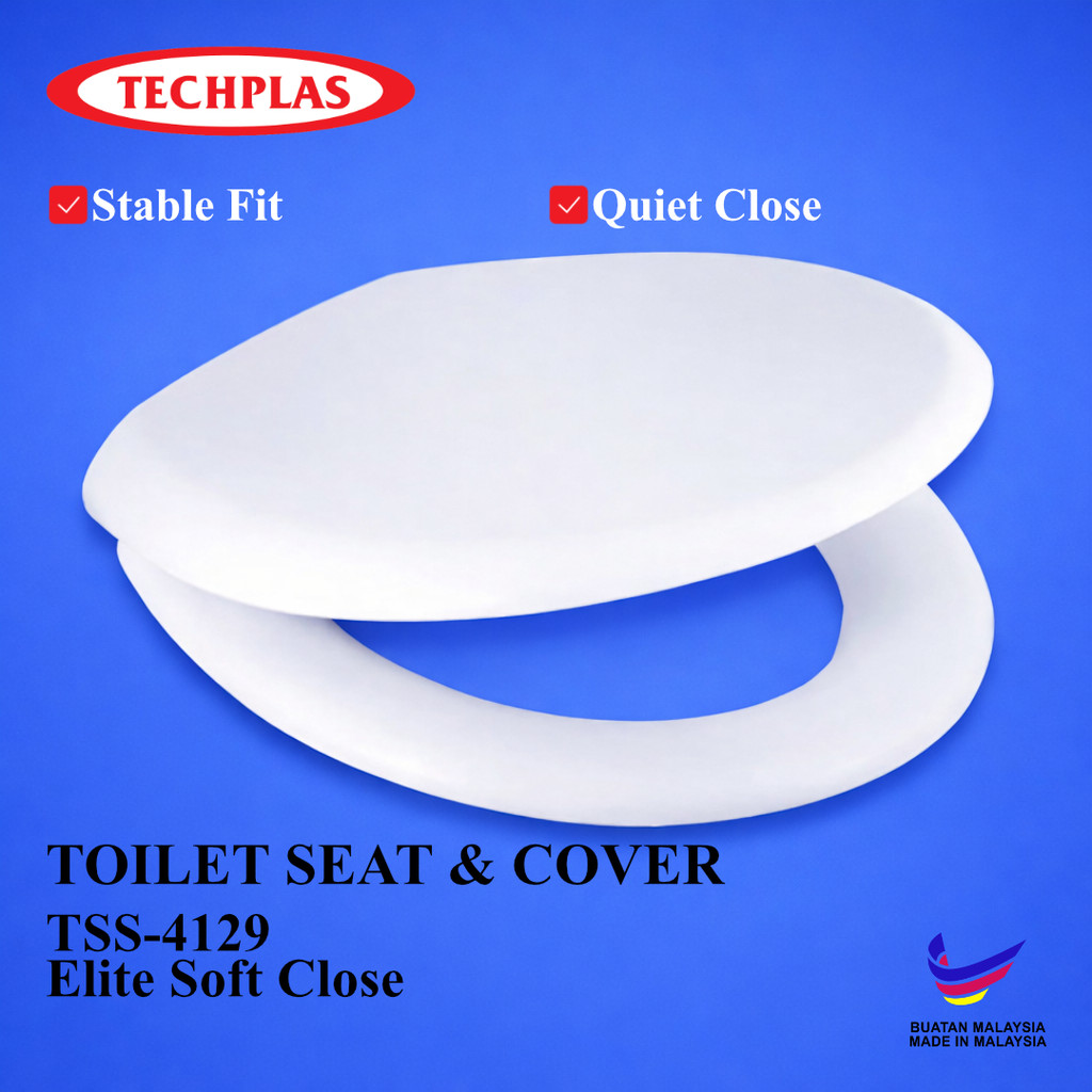 [ TECHPLAS ] (TSS-4129) Plastic Soft Close Toilet Seat and Cover ...