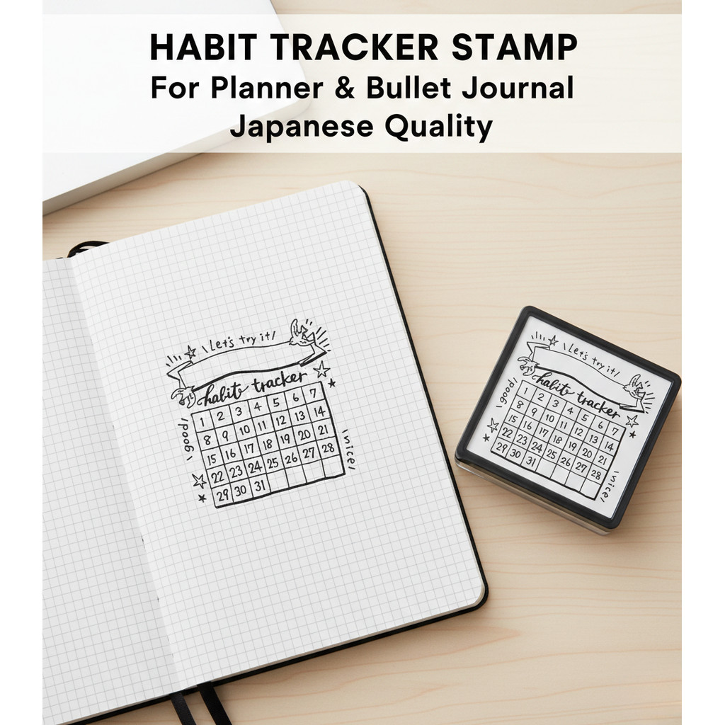 Habit Tracker Stamp for Planner & Bullet Journal | With Dates / No ...
