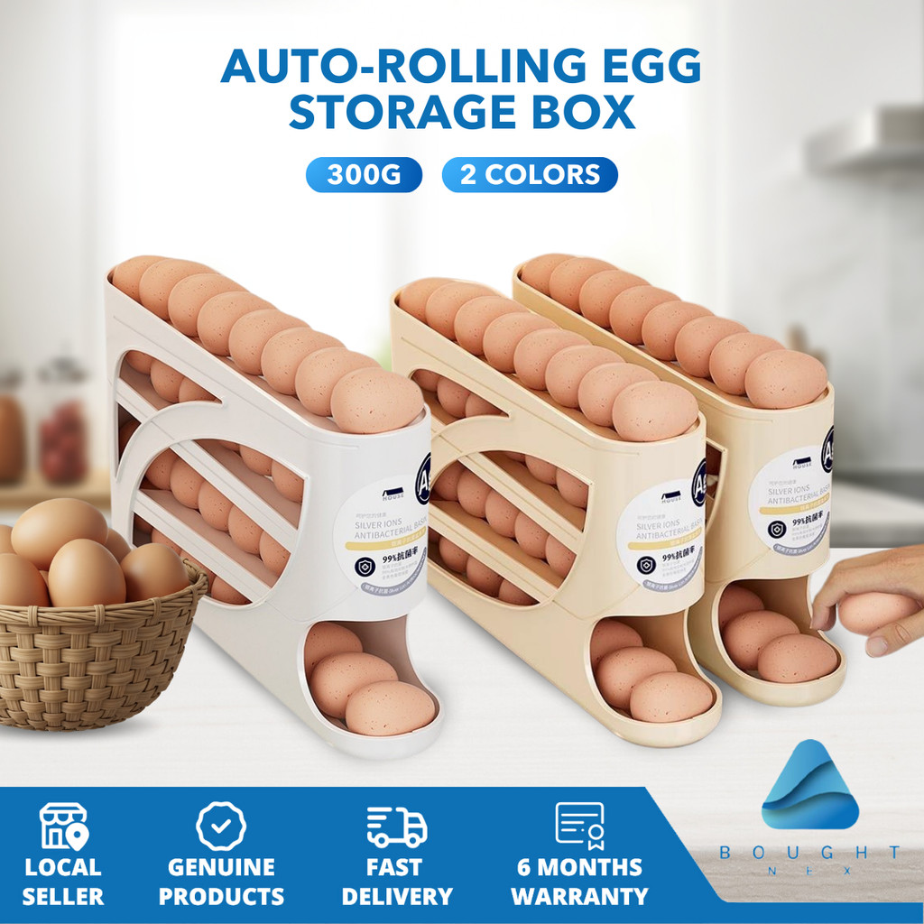 Auto-Rolling Egg Dispenser Box – Space-Saving Gravity Rack for Fresh ...