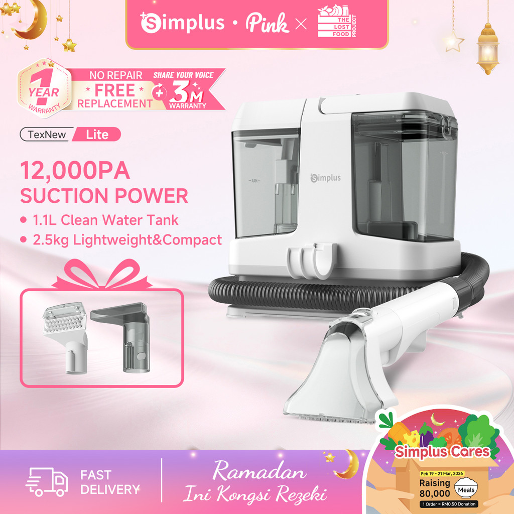 Simplus Pink Carpet & Upholstery Spot Cleaner Lightweight Dual Water ...