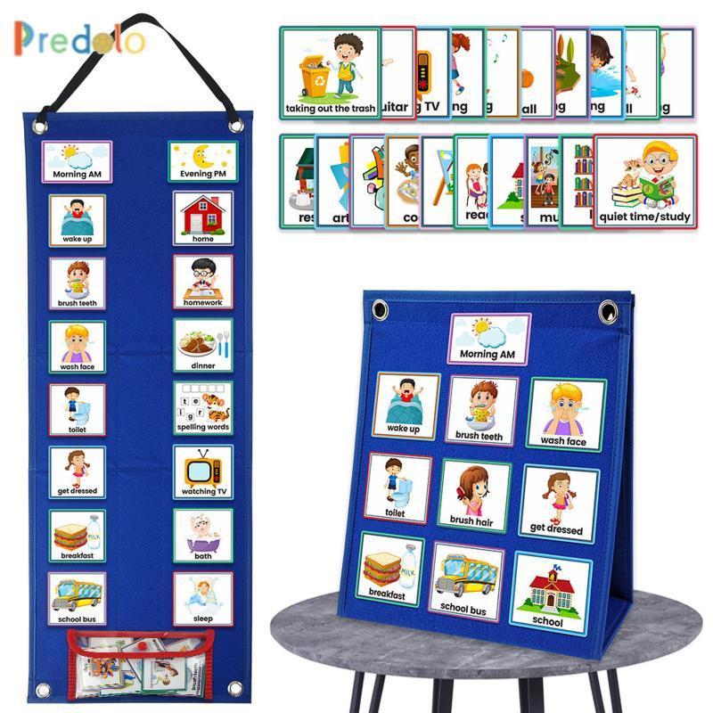 predolo Kids Visual Schedule 70Pcs Visual Schedule Cards Daily Work ...