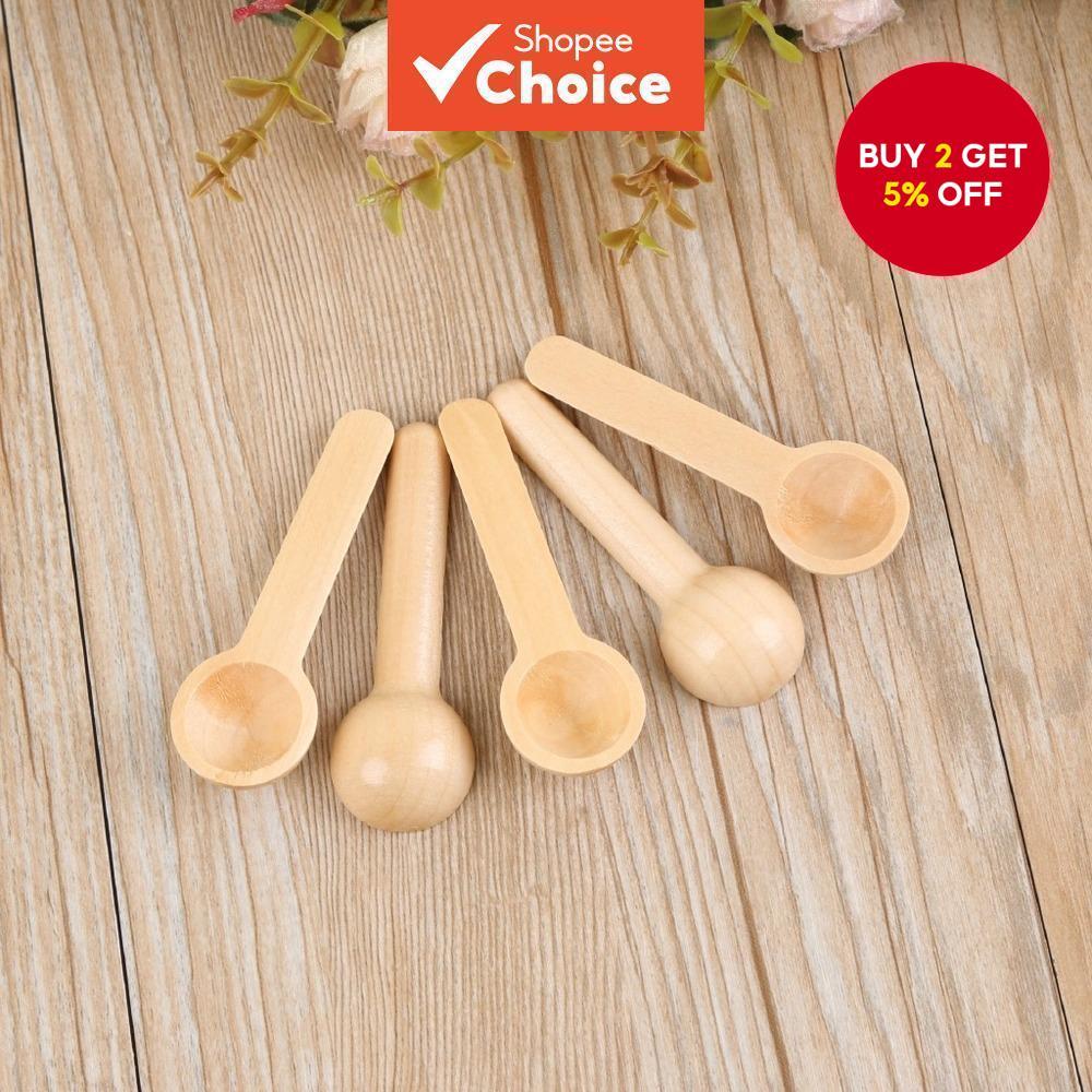 Small Wooden Spoon Set 5Pcs Salt Spice Honey Coffee Jar Scoop | Shopee ...