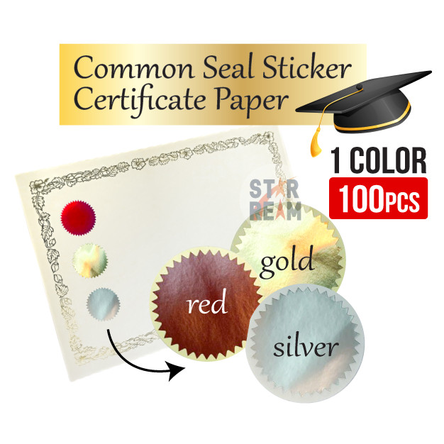 Common Seal Sticker Certificate Paper 100pcs Red/Gold/Silver ...