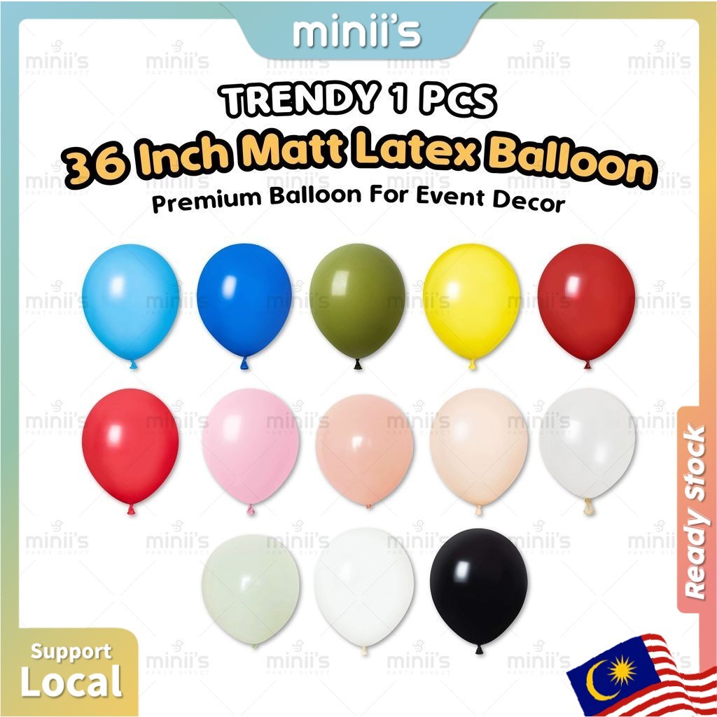 MINIIS PARTY 36 inch 1 pc Event Belon Matte Latex Balloon Matt Balloon ...