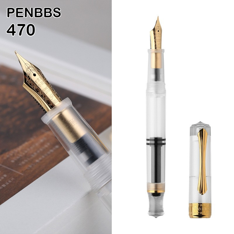 PENBBS 470 Vacuum Filling Fountain Pen Large Capacity Clear Acrylic Pen ...