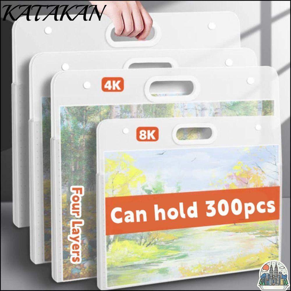 KATAKAN File Folder, Four Layers A2/A3/A4 Painting Paper Storage Bag ...
