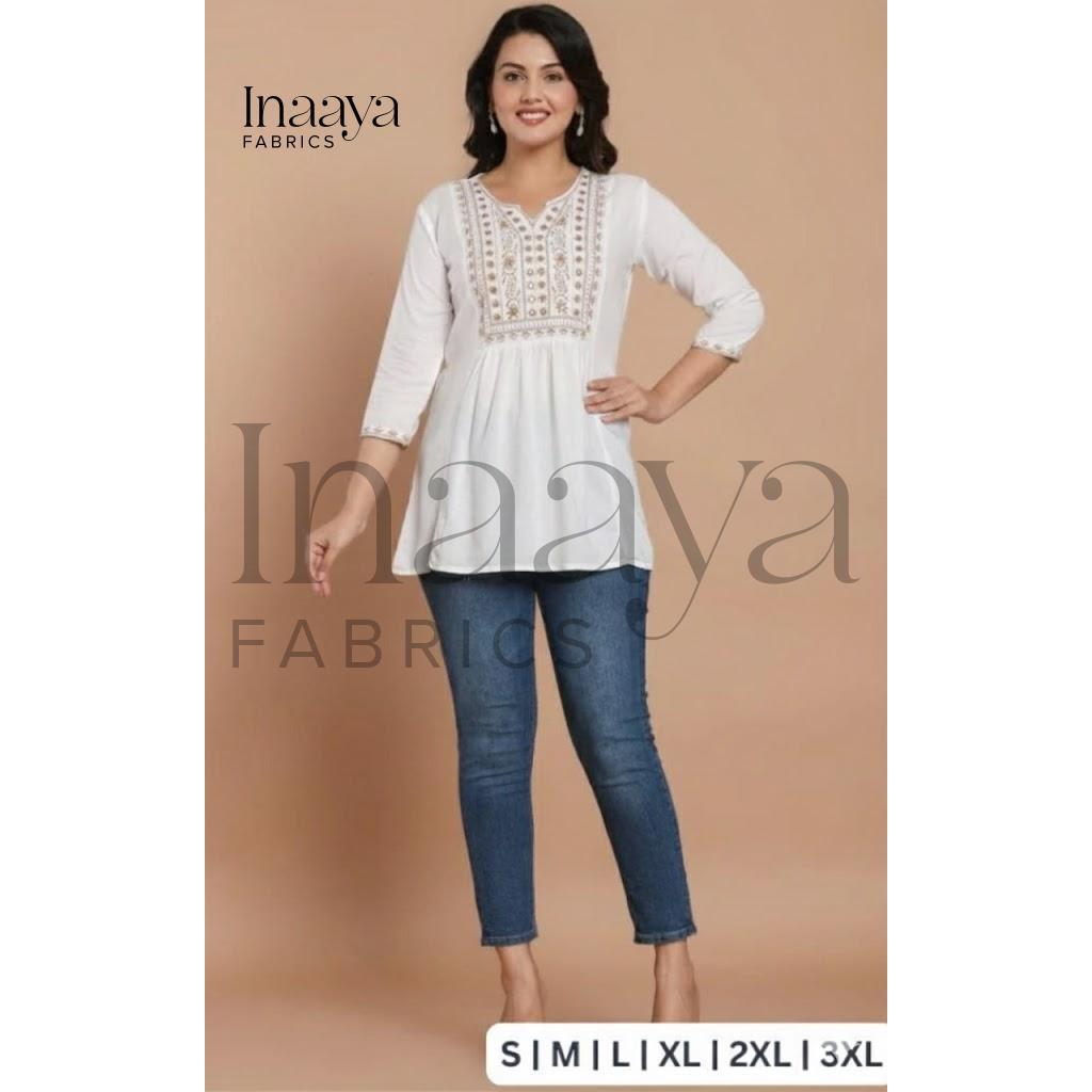Classy Rayon Embroidery Tops Collection For Women | Shopee Malaysia