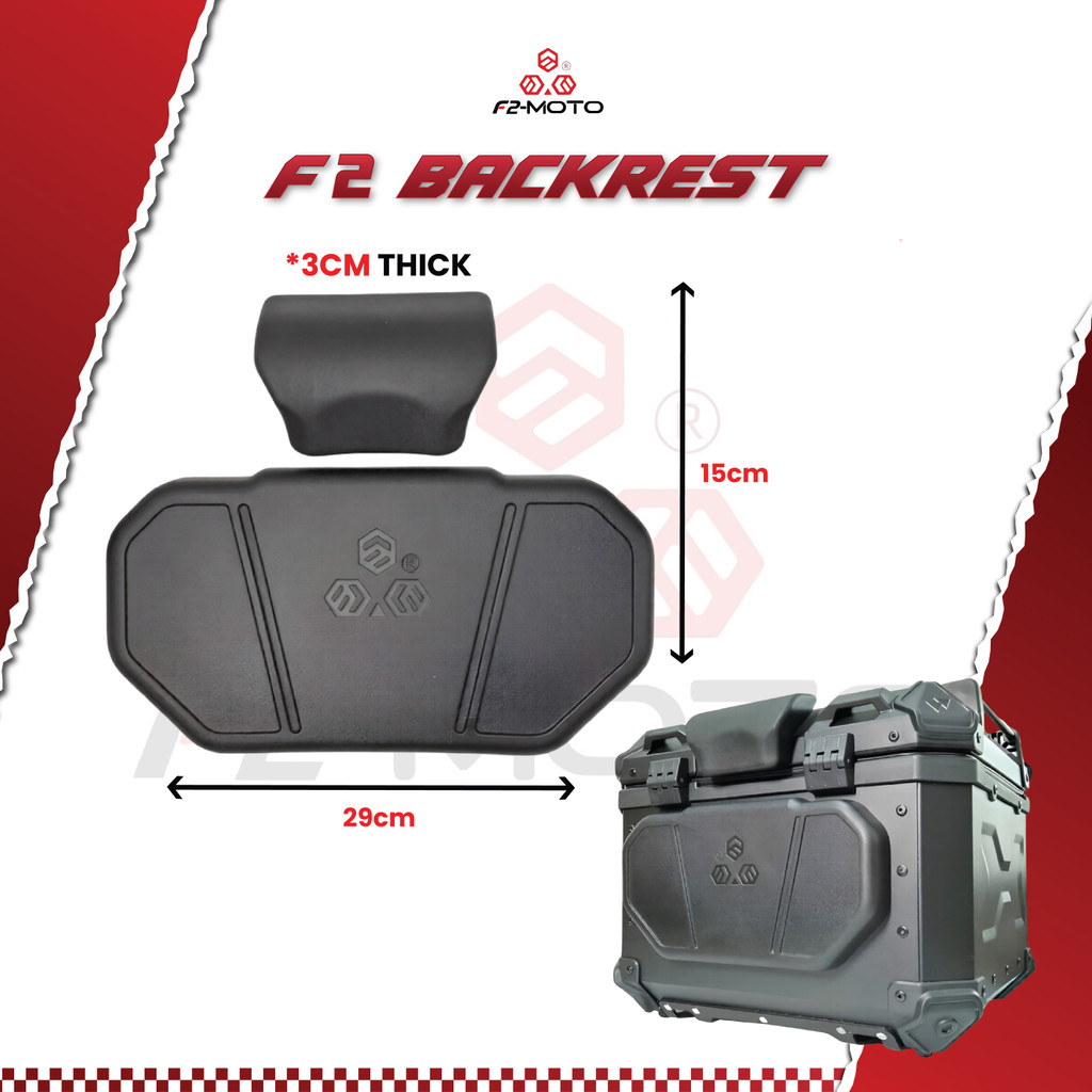 F2-MOTO Premium Backrest Cushion untuk ABS/Aluminium box 45L / 58L ...