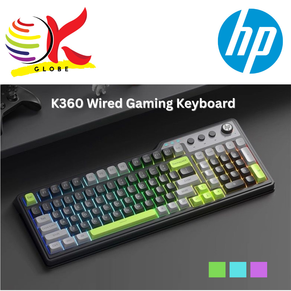 HP K360 99-KEYS WIRED USB GAMING KEYBOARD WITH DUAL MODE SWITCH, RGB ...