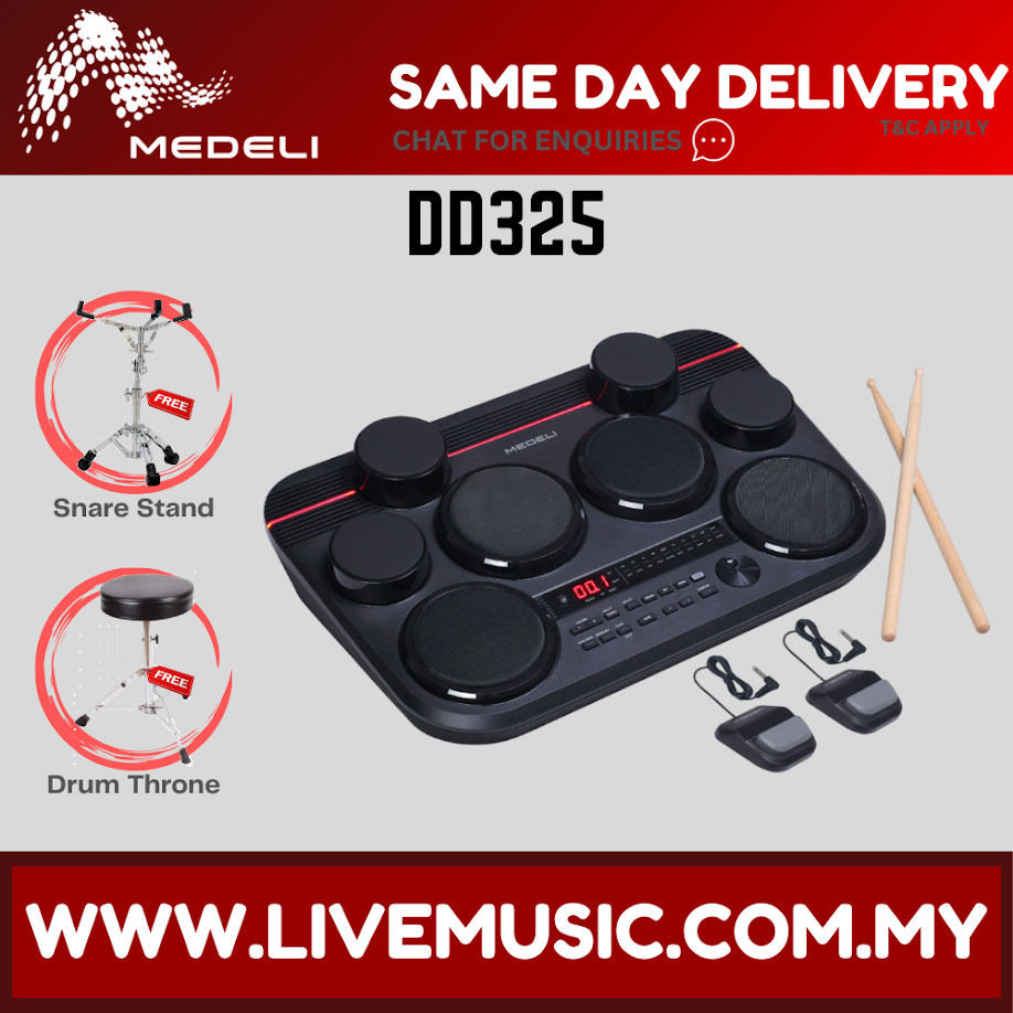 Medeli DD325 Portable Digital Drum w/Drumstick And Adapter ( DD 325 ...