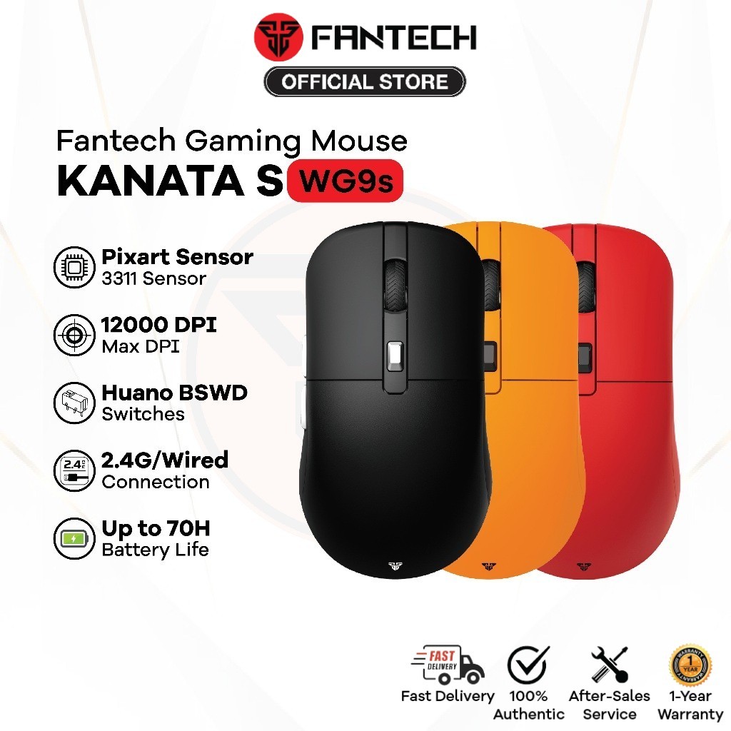 Fantech Kanata S WG9s Wireless Gaming Mouse | Huano BSWD Switch ...