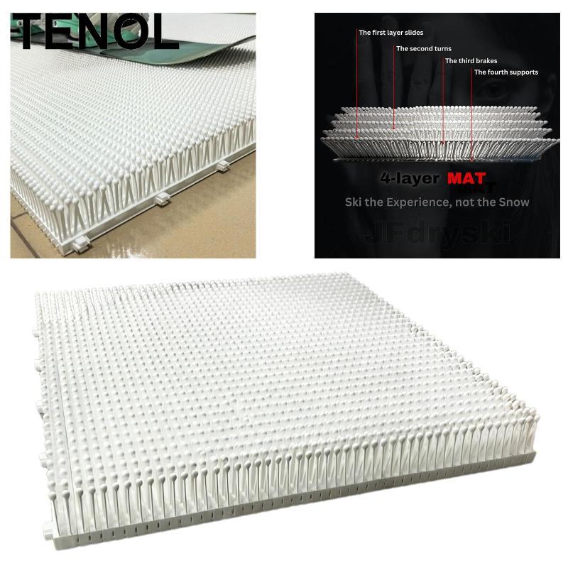 TENOL Modular Ski Mat White Plastic Carpet Home Exercise Skiing Kit for ...