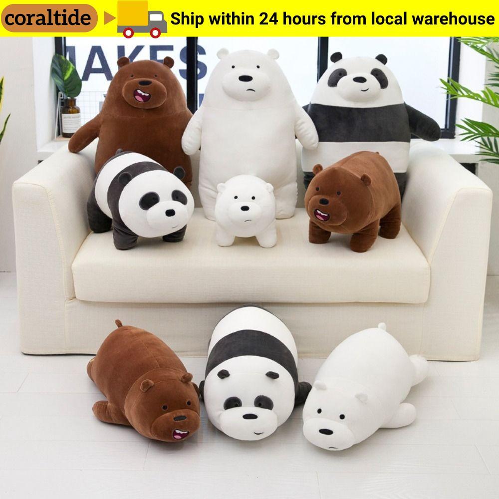 CORALTIDE Stuffed Animals, 50cm White Brown We Bare Bears, Kawaii ...