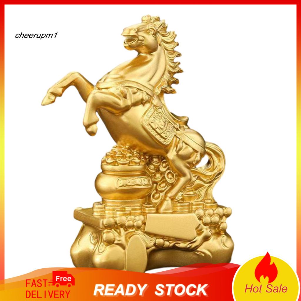 CHEER Durable Horse Statue Indoor Strength Symbol Horse Statue Golden ...