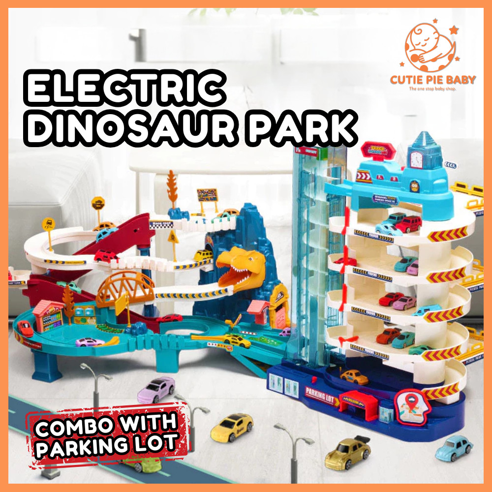Electric Dinosaur Park & Cars Parking Lots Adventure Cars Toys Kids ...