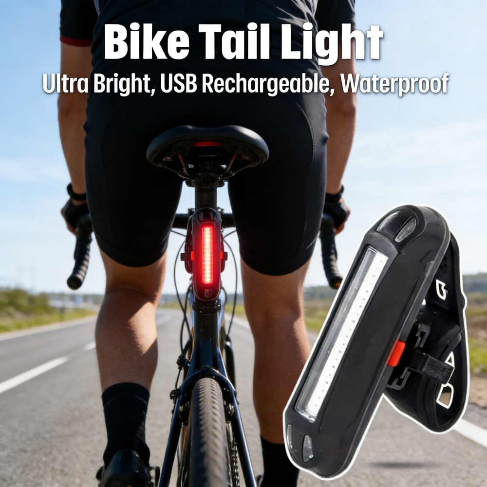 Bike Tail Light Rechargeable LED Ultra Bright USB Bike Rear | Shopee ...