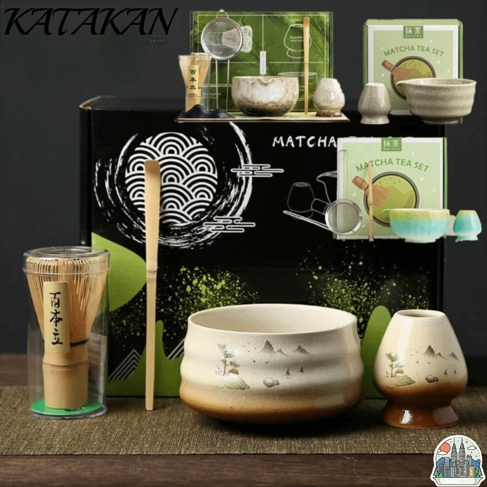 KATAKAN Matcha Brush, Match Bowl Tea Sticks Japanese Matcha Tea Set ...