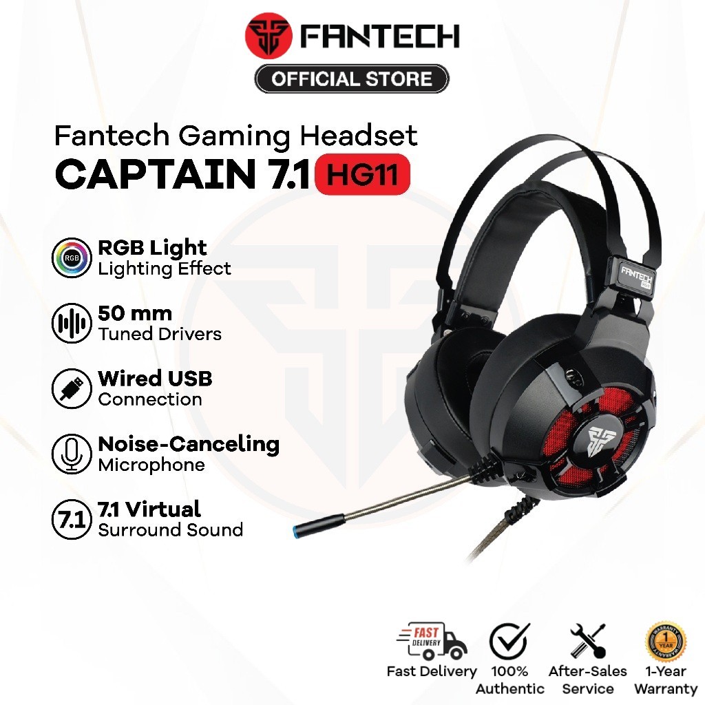 Fantech Captain 7.1 HG11 Gaming Headset | Virtual 7.1 Surround Sound ...