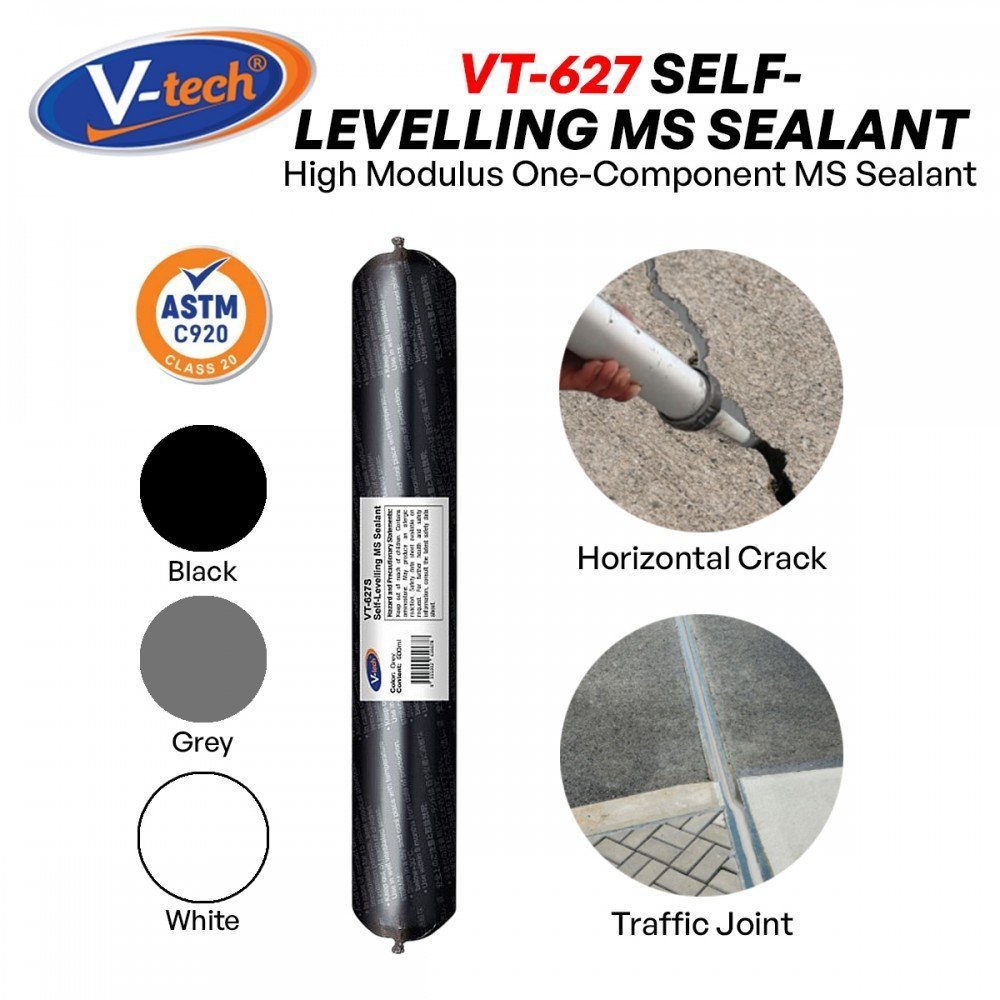 V-Tech VT-627 Self-Levelling MS Sealant / Gam Pengisi Retak Lantai Self ...