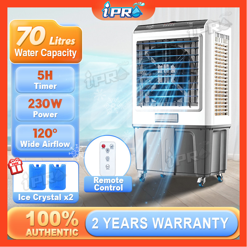 IPRO Portable Air Cooler 70L Water Tank Powerful Aircond Max Flow 100cm ...