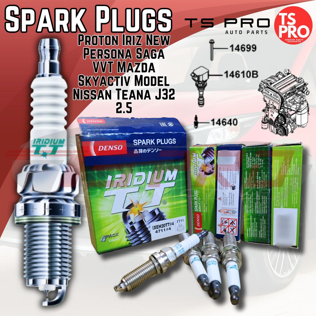 Denso IXEH20TT Spark Plug [1SET=4PCS] Proton Iriz New Persona Saga VVT ...