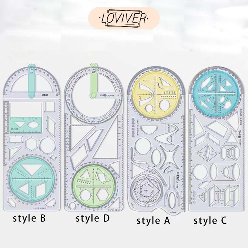 LOVIVER Multifunctional Geometric Ruler, Drawing Ruler, Stencil ...