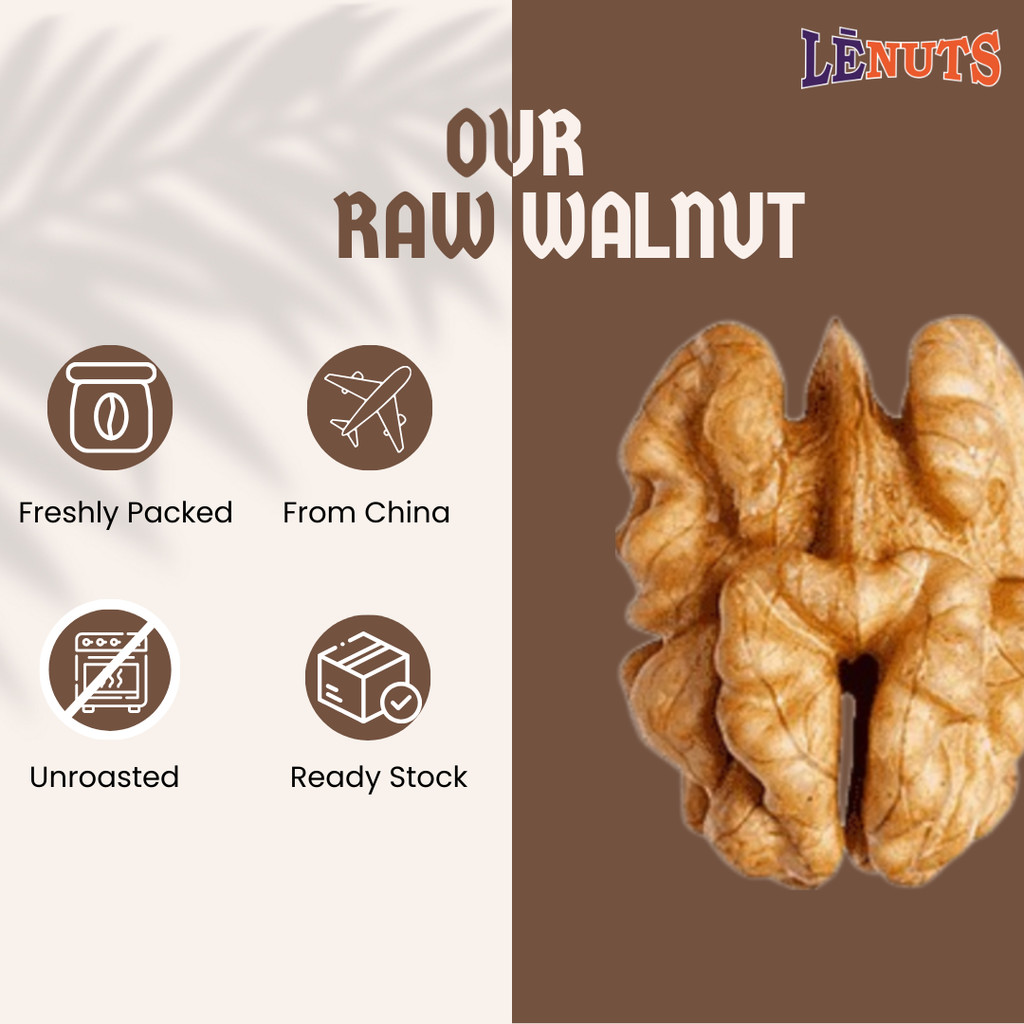 Lenuts Raw Walnut (China) | Kacang Otak Mentah | 美国核桃 | Shopee Malaysia