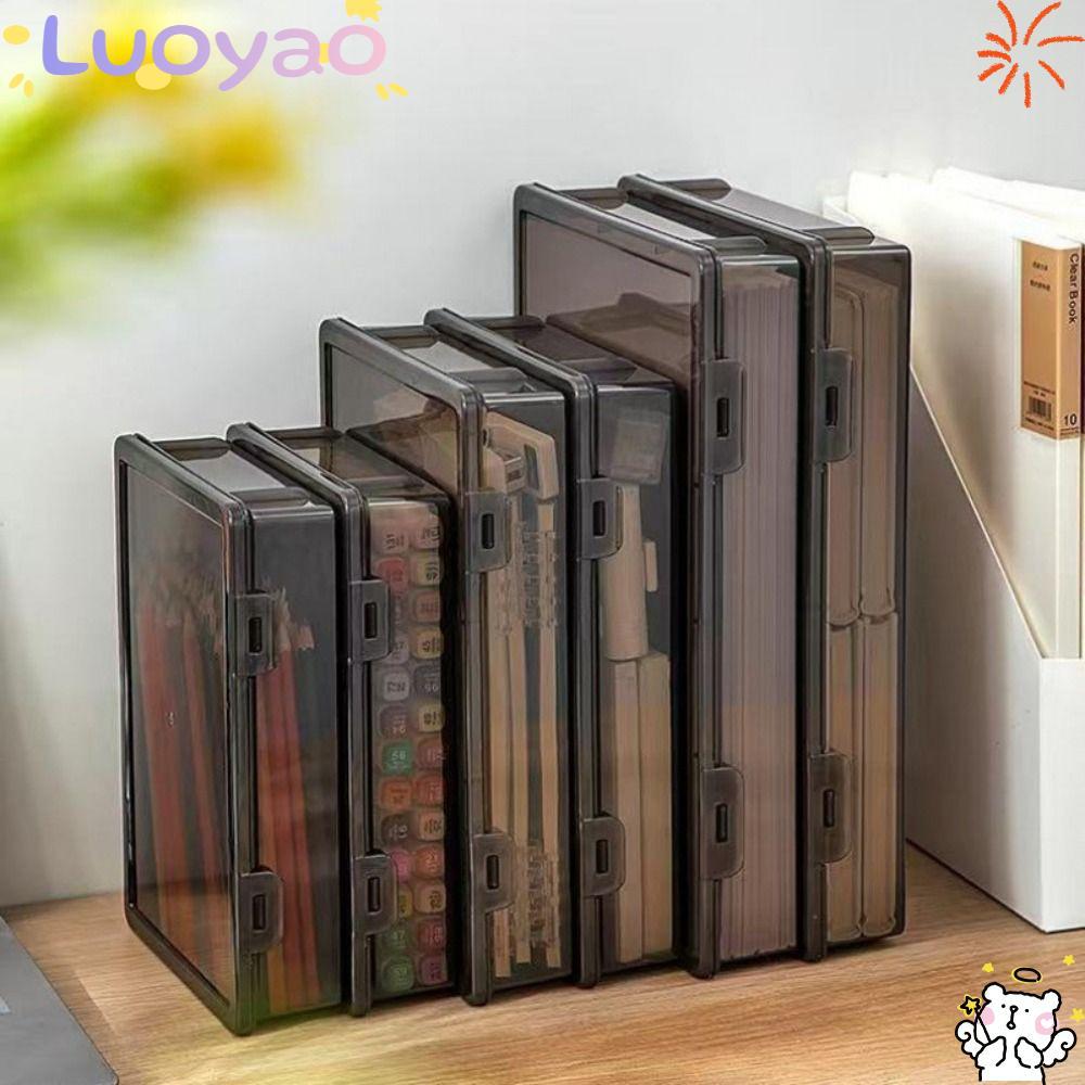 LUOYAO1 A4 File Box, A4 Transparent Certificate Storage Box, Durable ...