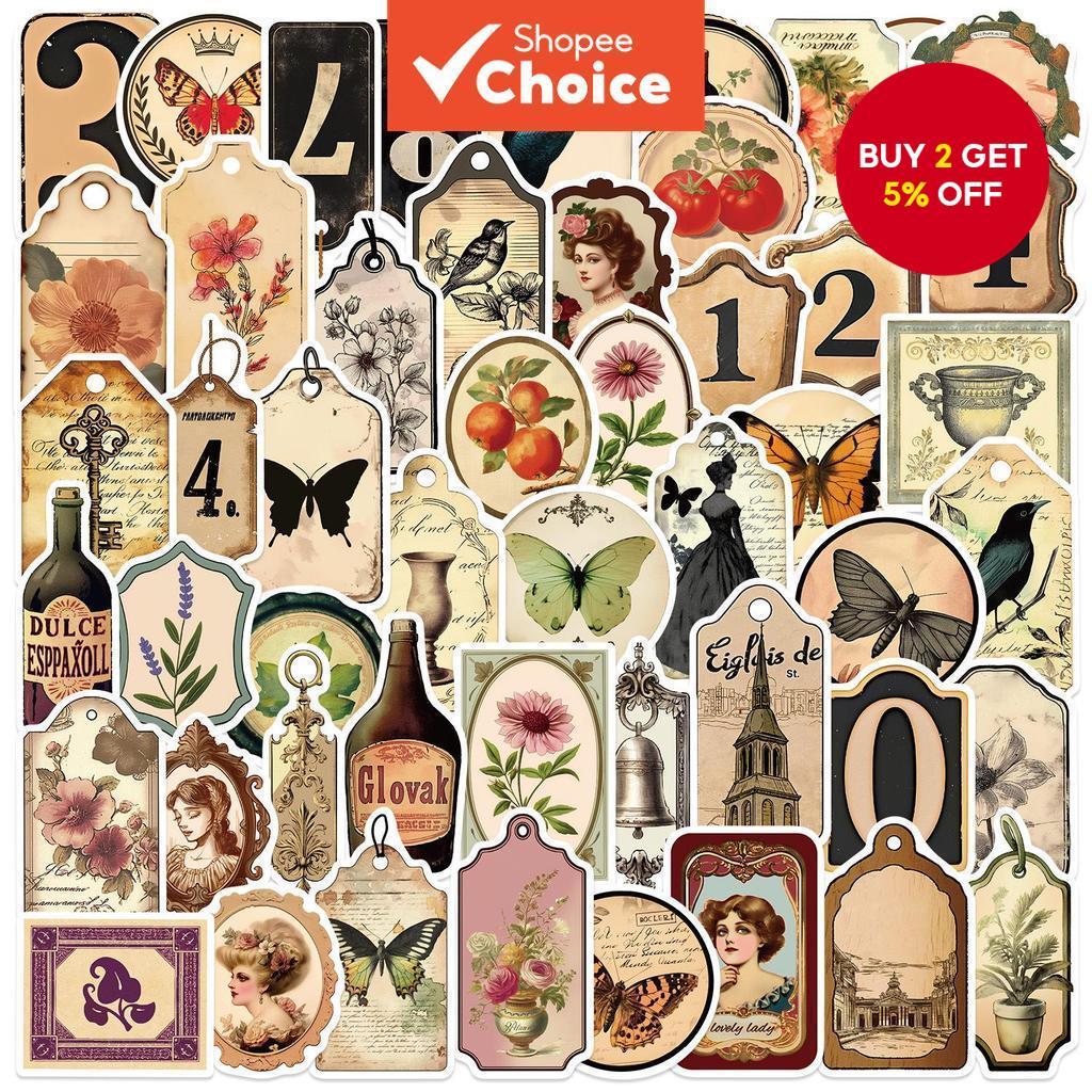 50Pcs Fading Retro Graffiti Stickers - Waterproof Decor for Suitcases ...