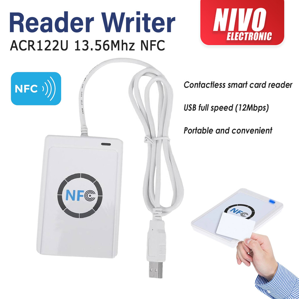 USB NFC Card Reader Writer ACR122U-A9 Contactless RFID Card Reader ...