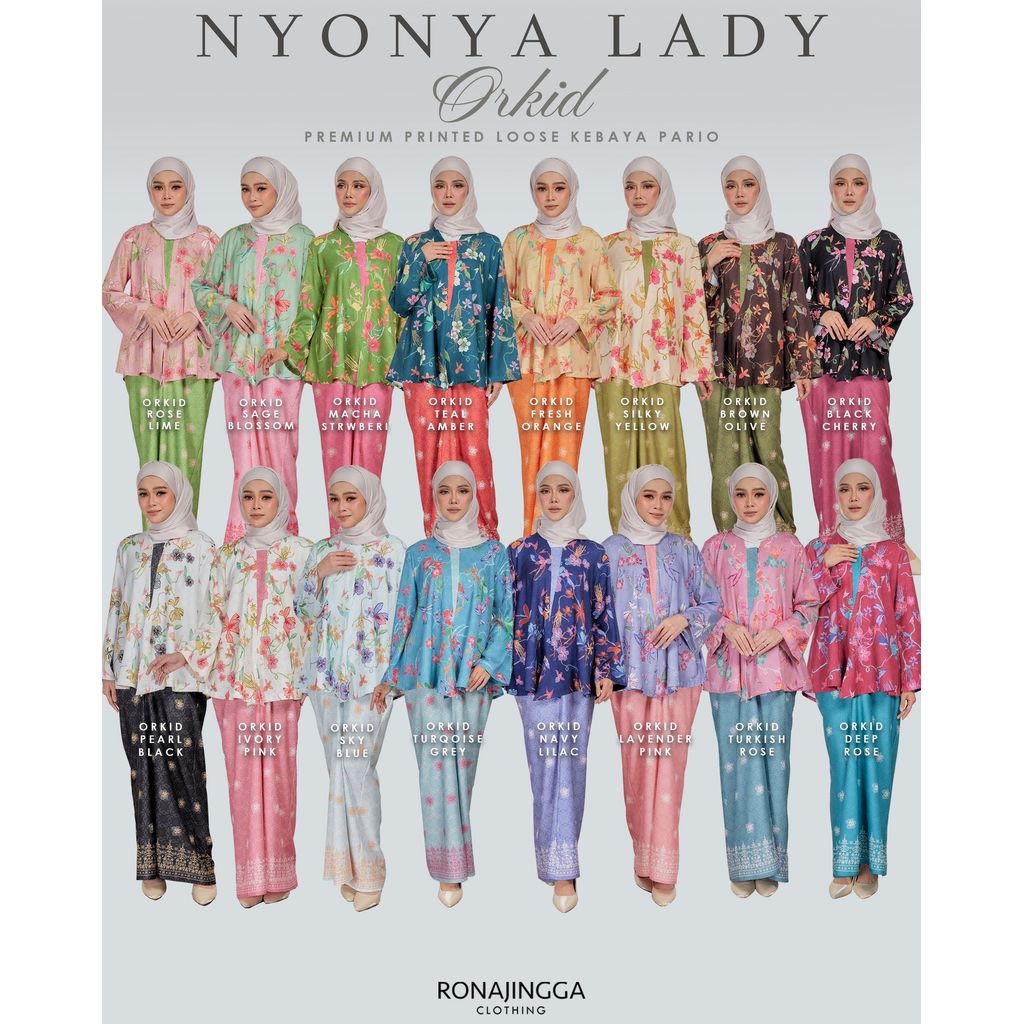 NYONYA LADY ORKID Premium Printed Loose Kebaya | Shopee Malaysia