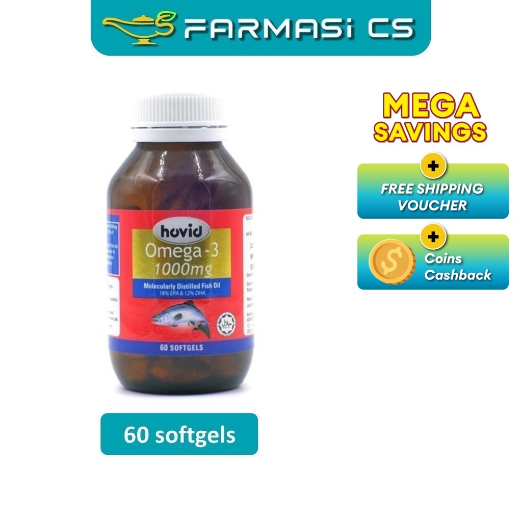 HOVID Omega-3 1000mg 60 Softgels EXP:07/2028 [ Fish Oil, Omega 3 ...