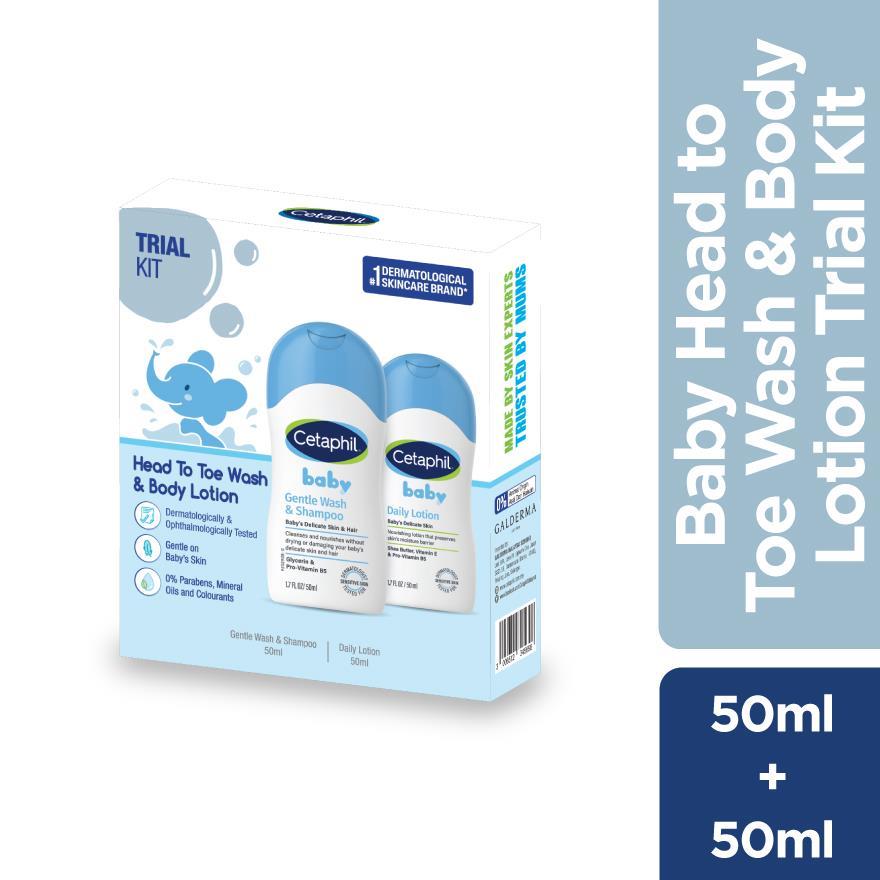 CETAPHIL Baby Trial Kit (Wash & Shampoo 50ml + Lotion 50ML) | Shopee ...