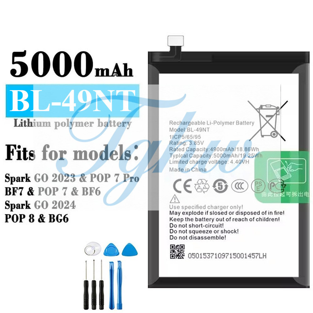 For Tecno Spark GO 2023 POP 7 PRO Battery BL-49NT Battery | Shopee Malaysia