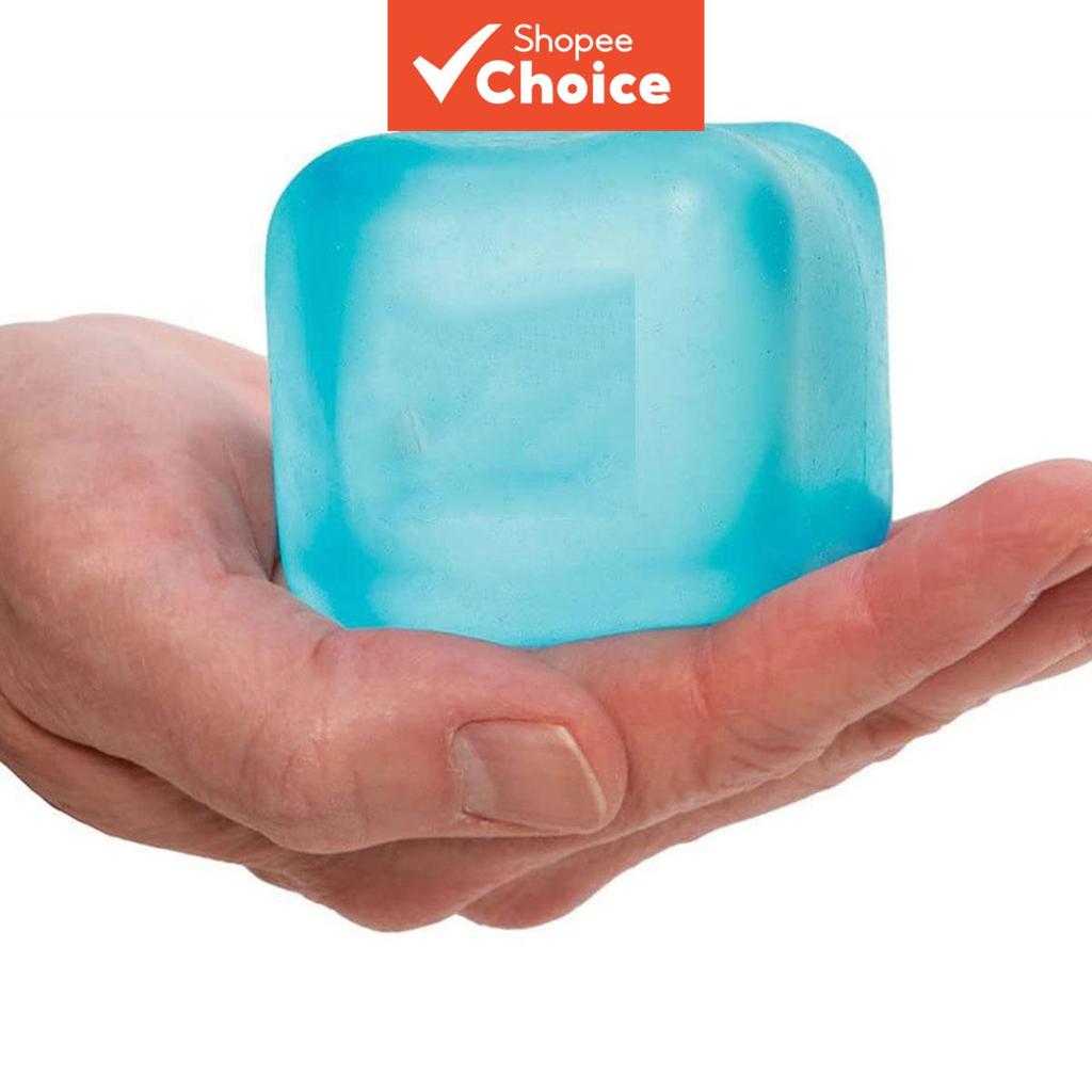 Schylling Needoh Nice Cube – Sturdy Soft Blue & Purple Cube Toy for ...