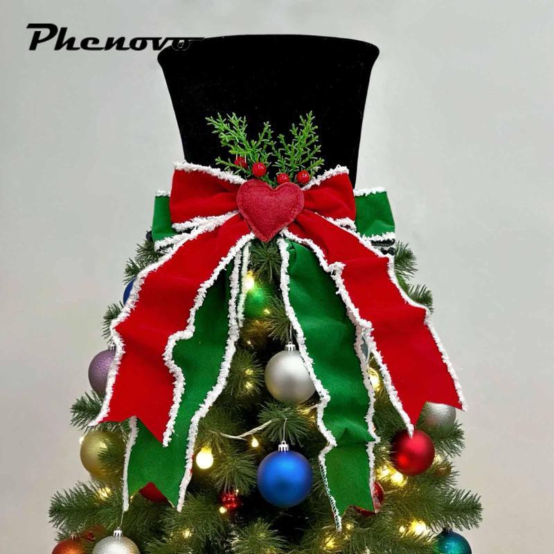 [Phenovo] Christmas Tree Topper Hat Winter Party Desk Decorative ...
