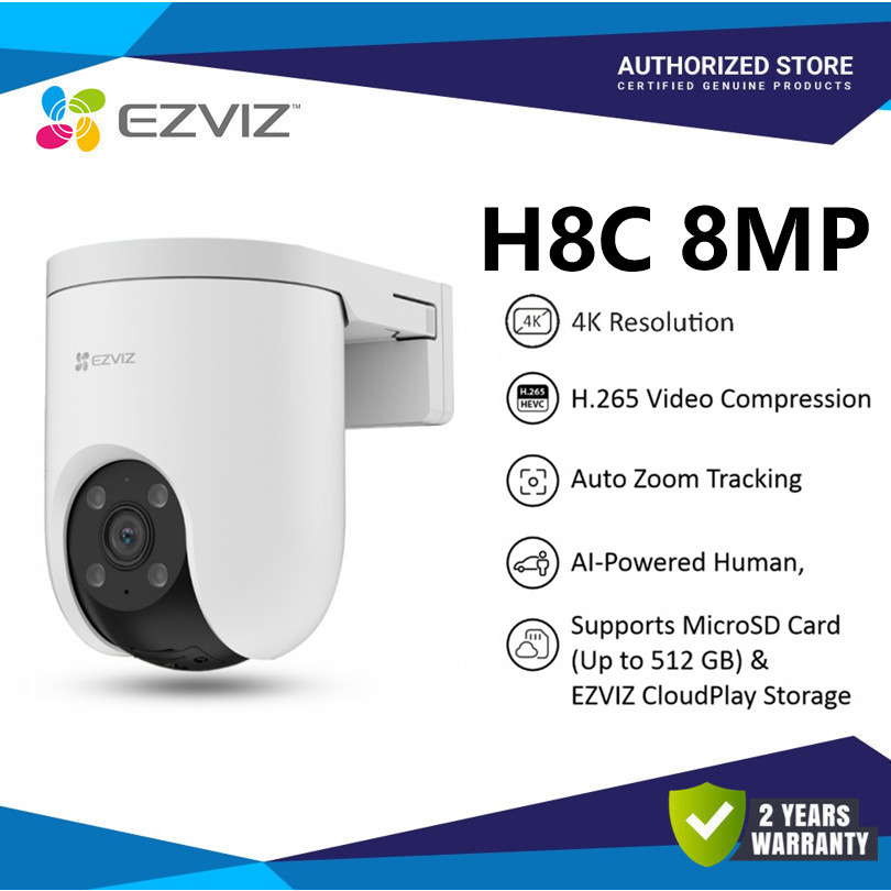 EZVIZ H8c Pro 4K 8MP 5MP 3MP Outdoor Security 360 Pan Tilt WiFi CCTV ...