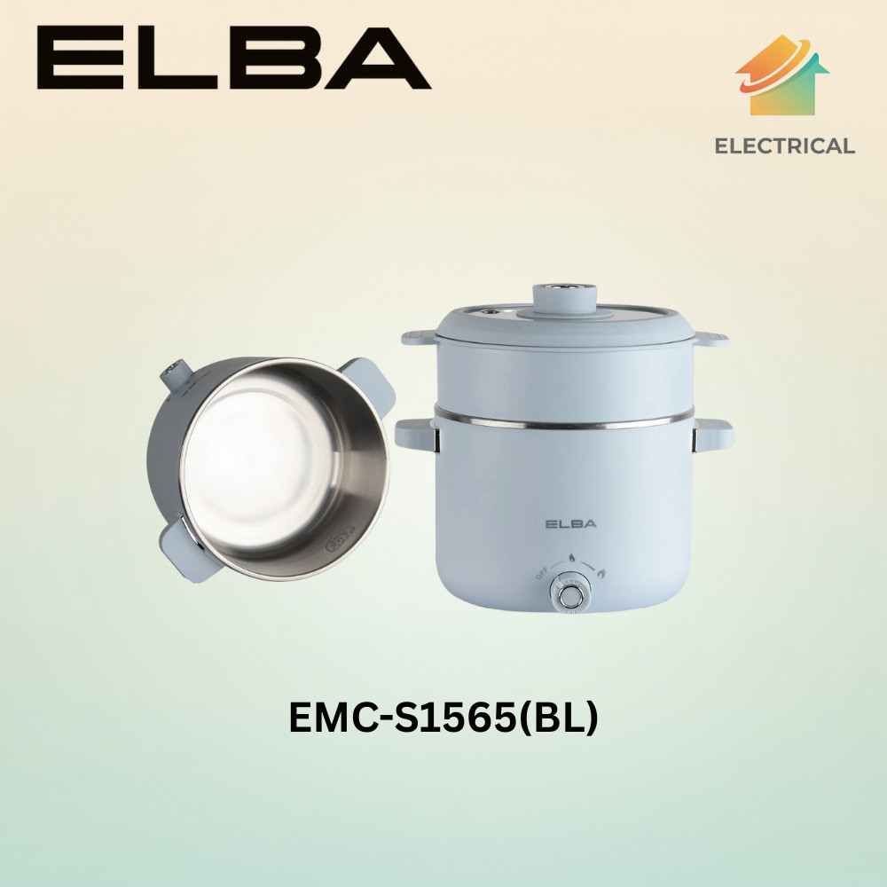 ELBA 1.5L STAINLESS STEEL INNER POT MULTI COOKER EMC-S1565(BL) / PERIUK ...