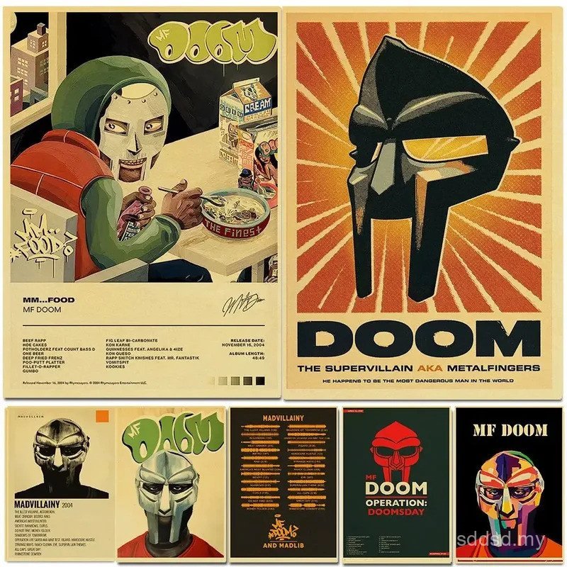 Vintage Hand Painted Wall Art MF Doom Madlib Hip Hop Music Album HD ...