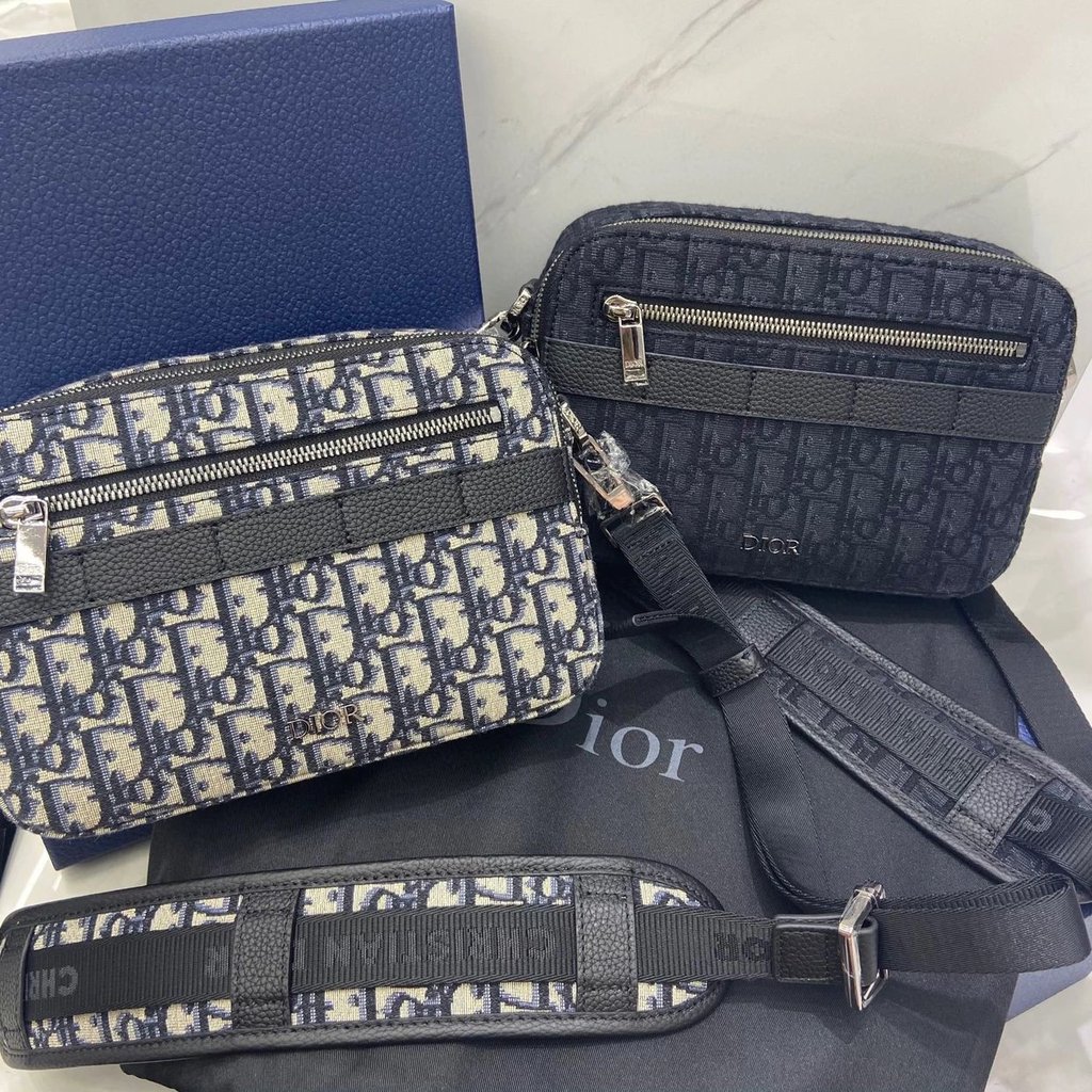 Dior Dior Men Oblique Printed SAFARI Messenger Bag Daily All-Match One ...
