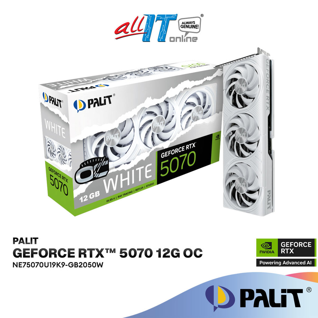 Palit GeForce RTX 5070 White 12GB GDDR7 Graphics Card | NE75070U19K9 ...