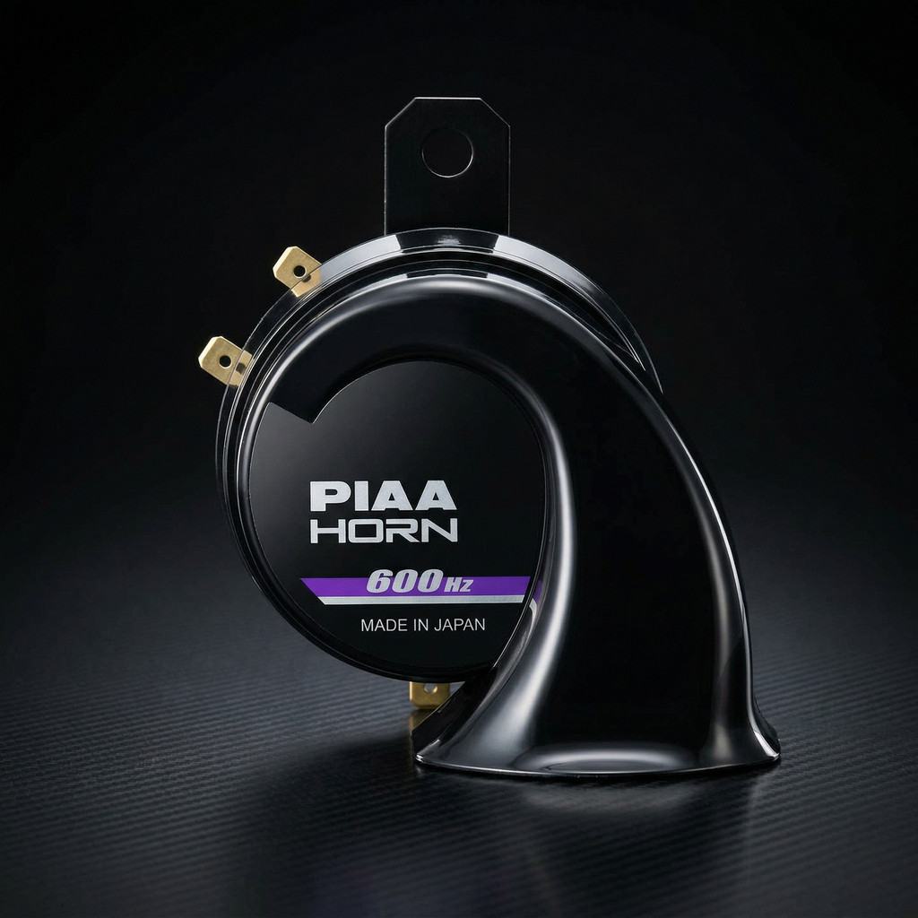 PIAA Car Horn 600Hz 112dB High Tone Spiral Single Unit Selectable Sound ...