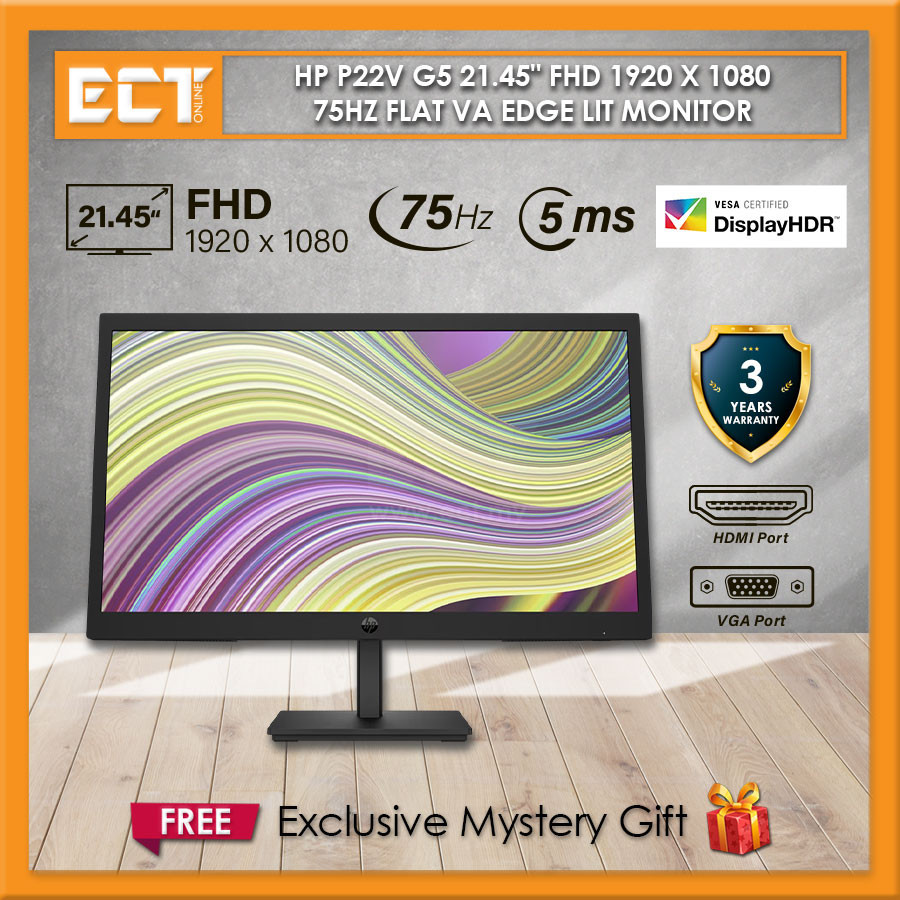 HP P22v P24v G5 21.45" 23.8" FHD 1920 x 1080 75Hz Flat VA Edge Lit ...