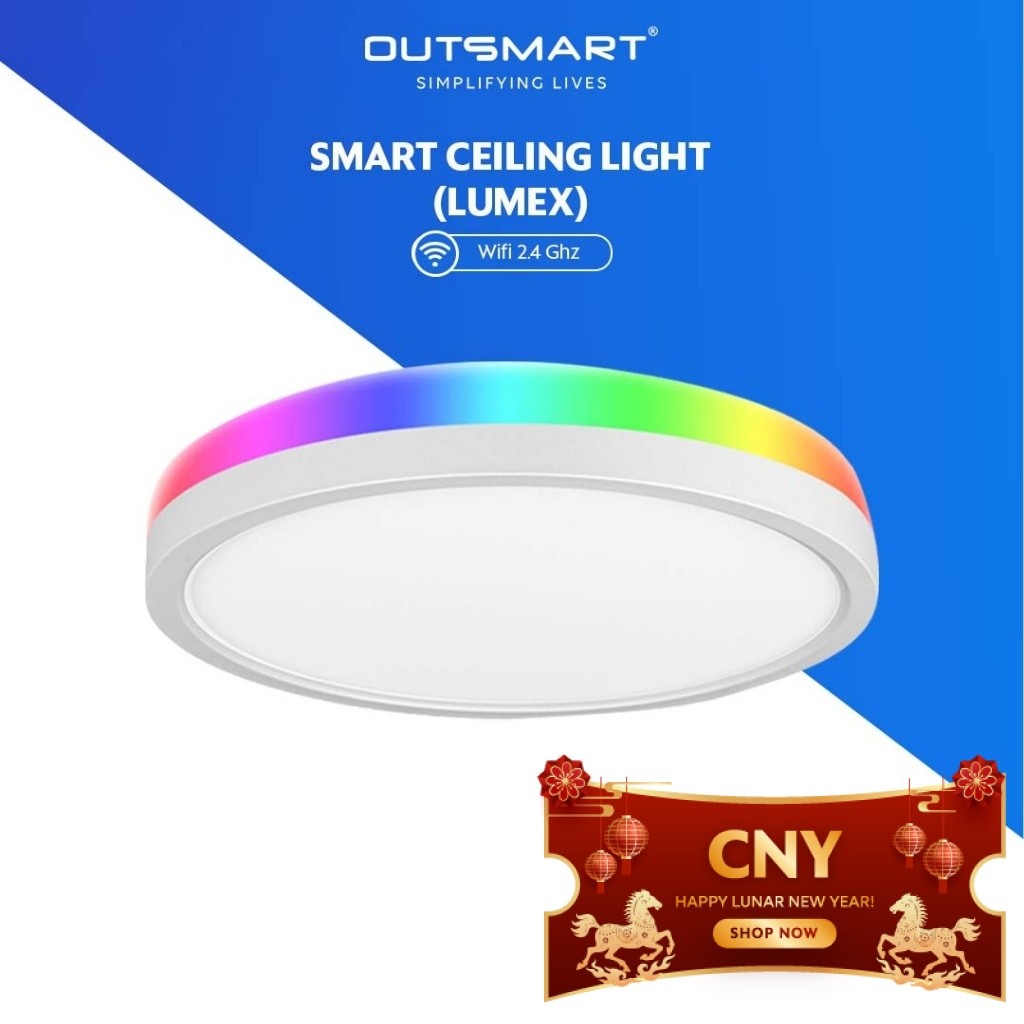Outsmart Wifi Smart Ceiling Light | Lumex Ambience RGB Backlight ...